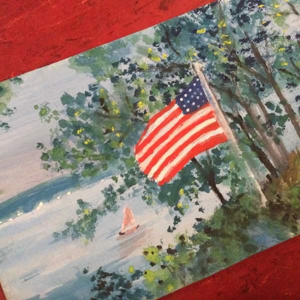 Coastal American Flag Art Print - Etsy