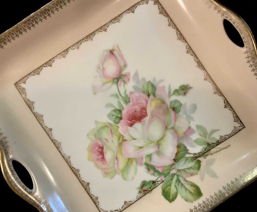 Floral Cake Plate-tray-platter/square/bavaria/ceramic Porcelain China ...