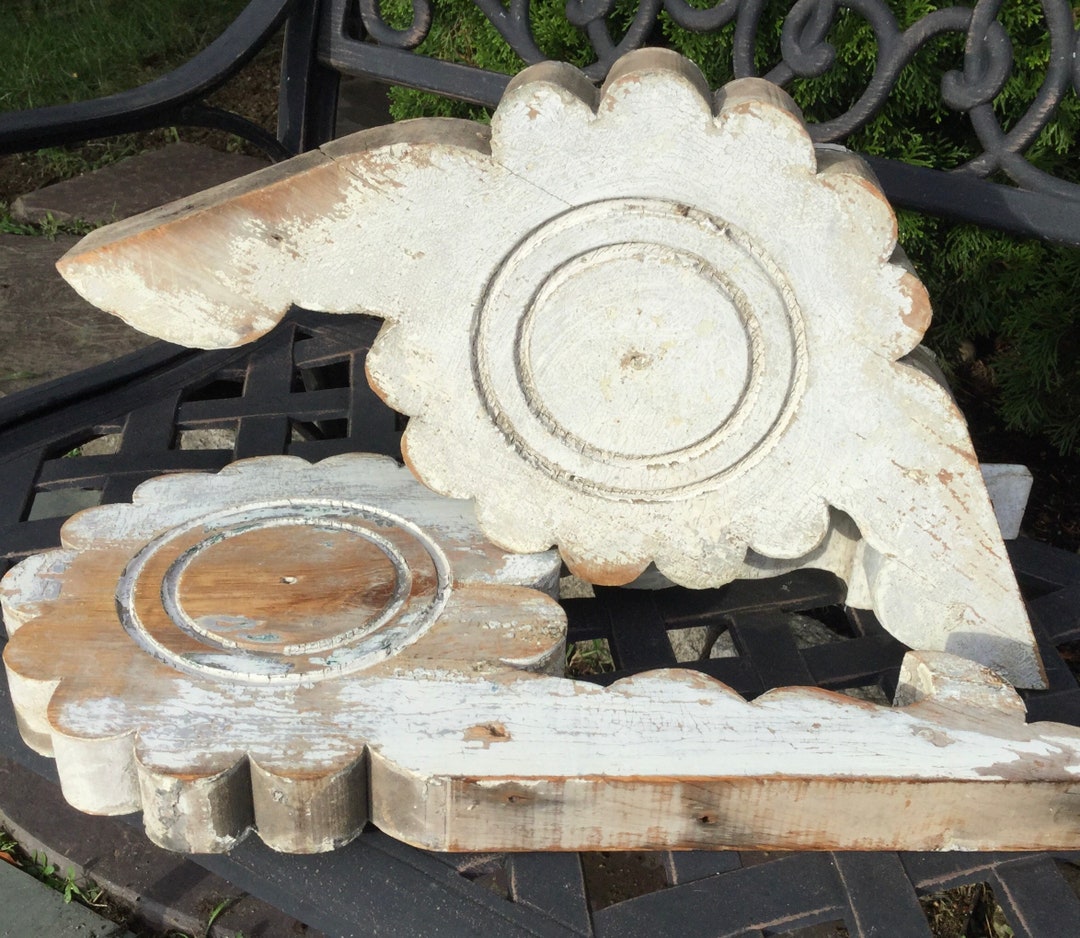 1800s White Wood Corbel-pediment-fretwork/reclaimed Architectural ...