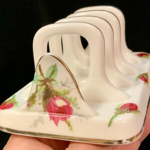 Ceramic Toast Rack-letter Holder/floral/porcelain China/red Rose ...