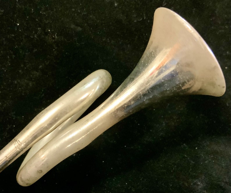 Mercury Glass Trumpet Christmas Ornament/musical Horn/silver Blown ...