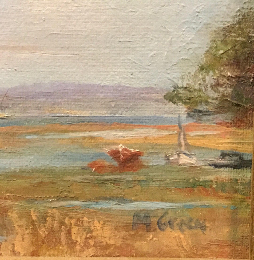Vintage Wales Painting/landscape Original Oil/dylan Thomas Country/the ...
