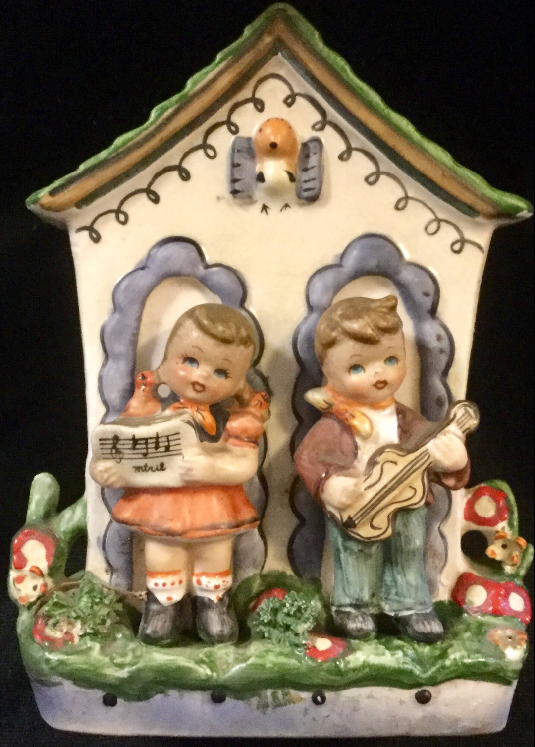 Hummel-style Wall Pocket-vase-planter-plant Pot-pen Holder Desk ...