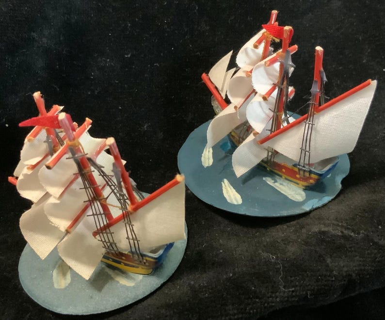 Ship Model Set/schooner/nautical Craft Supply/small-miniature 2”wx1.75 ...