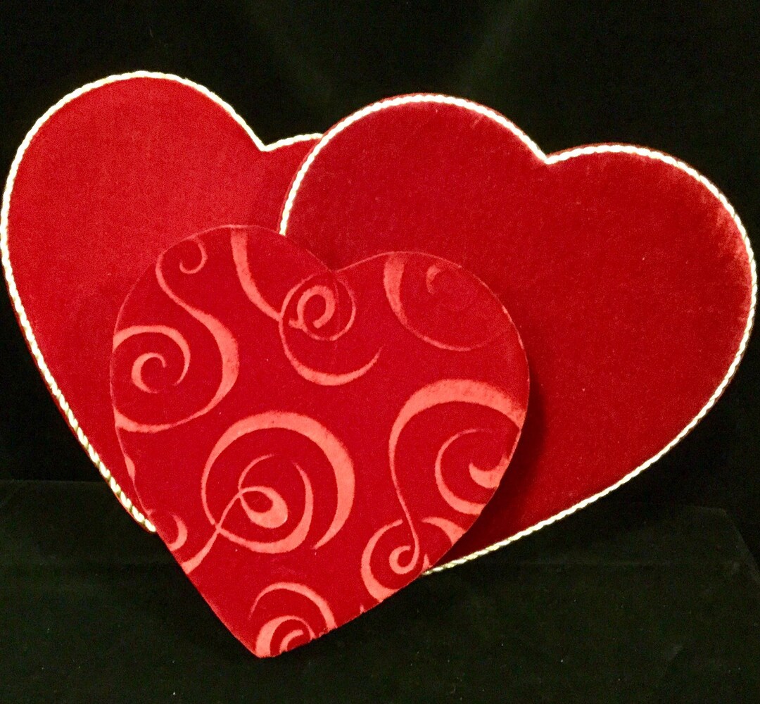 1990s Valentine Heart Candy Box/red Velvet Gift Box/valentine's Day Box ...