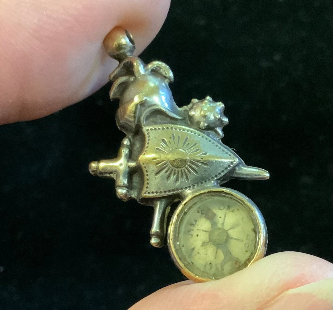Antique Compass Pocket Watch Fob Charm/gothic/knights Templar?/sailor’s ...