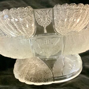 Glass Compote/pressed Glass/eapg/duncan & Miller Glass Co/shell Tassel ...