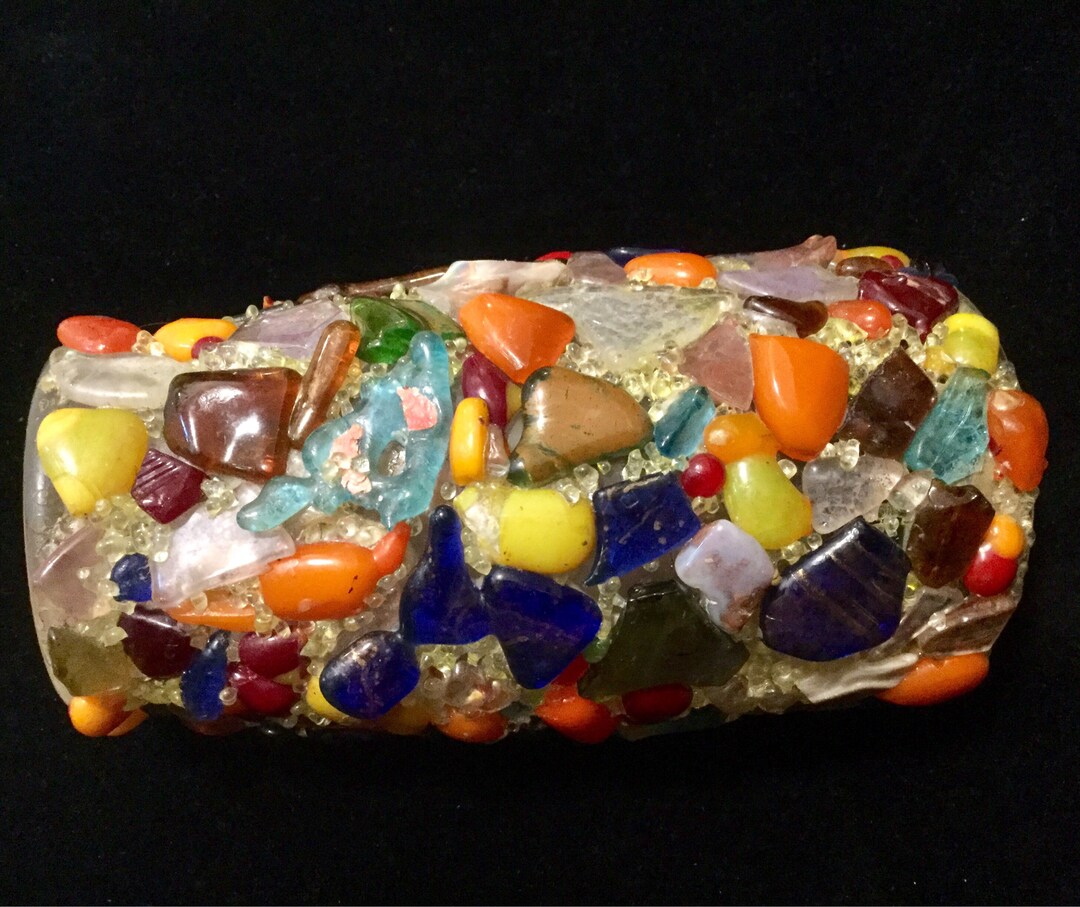 Sea Glass Vase-vessel/mosaic Shard Stained Glass Art/memory-ware Folk ...