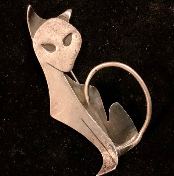 Sterling Silver Cat Pin/Phyllis Sterling/Signed Phyll… - Gem