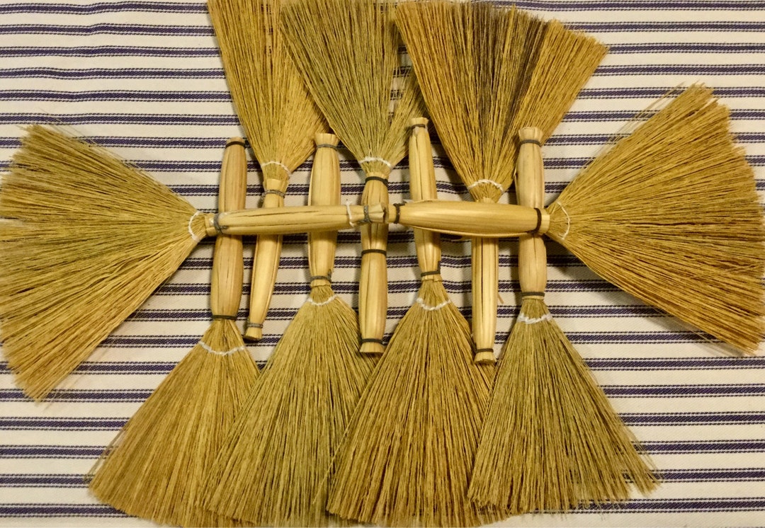 Whisk Broom-lint Brush/woven Natural Grass & Straw/rustic Primitive ...