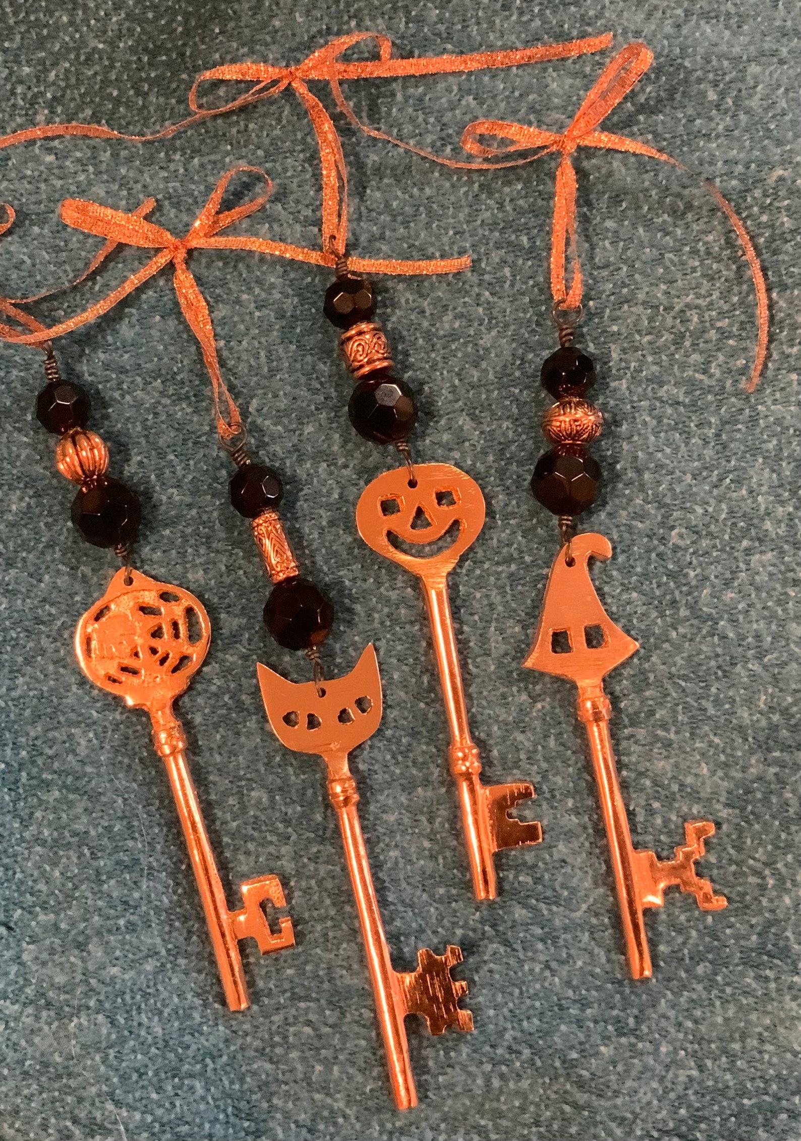 Halloween Key Ornament/copper Skeleton - Etsy