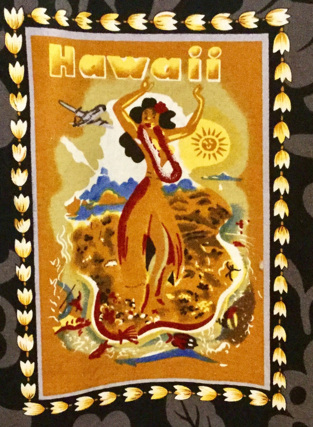 HILO HATTIE Hawaiian Print Shirt/travel Posters Airplanes - Etsy
