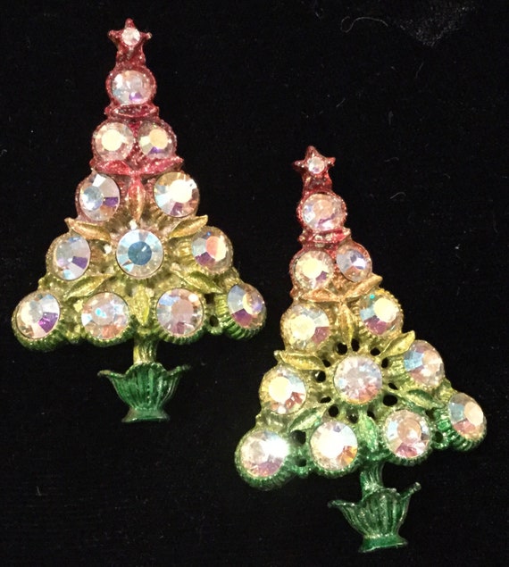Christmas Tree Pin-Brooch-Scatter Pin-Duet Pin-Twin S… - Gem