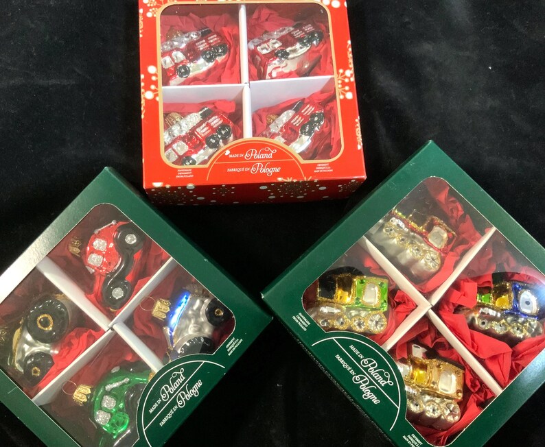 Mercury Glass Ornaments/car-train-fire Engine/poland/christmas/new ...
