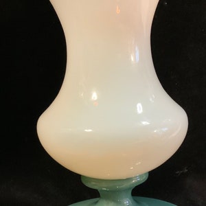 SALE Vtg fry Foval Opalescent Art Glass Vase White W/ - Etsy
