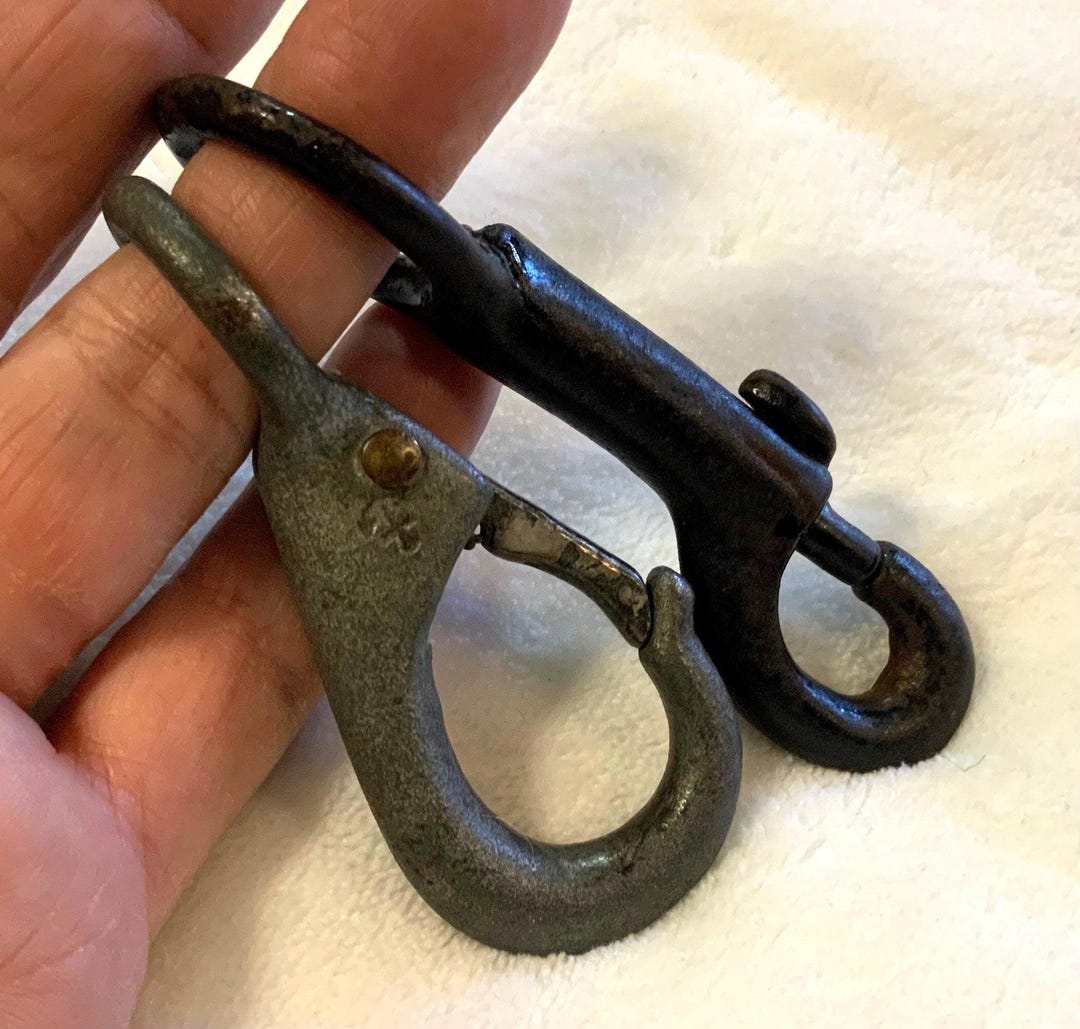 Vintage Snap Clip-hook-ring-fastener/metal & Cast-iron/spring Loaded ...