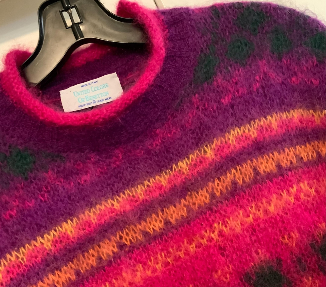 United Colors of Benetton Pullover Sweater/pink & Purple/mohair/italy ...