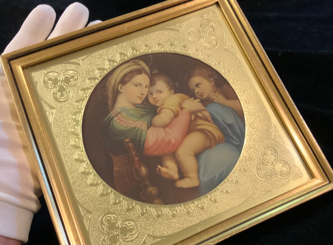 Madonna Religious Print/madonna of the Chair by Raphael/gold-leaf Wood ...