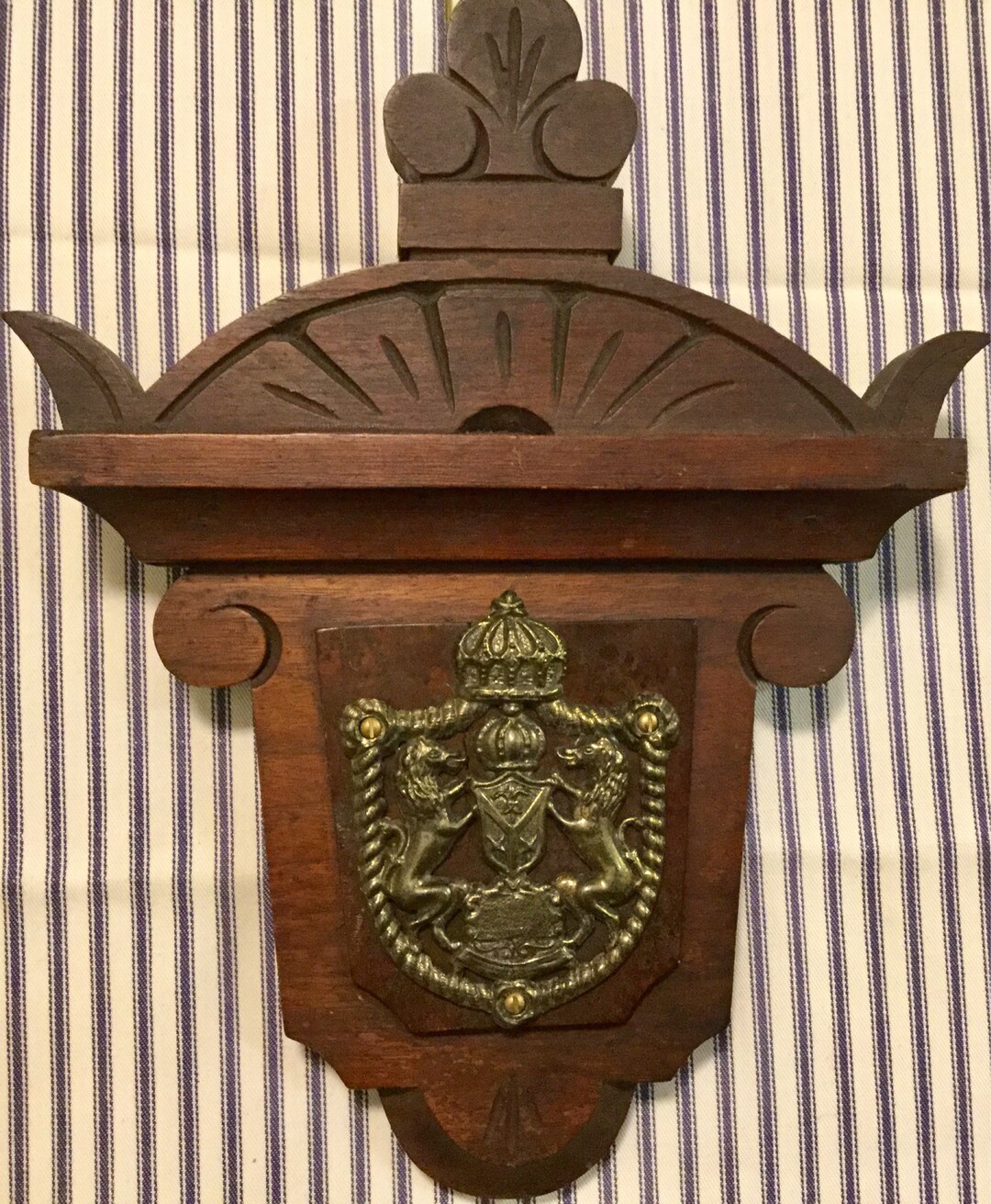 1800s Architectural Salvage Wall Art Shield-pediment-plaque-panel-crown ...