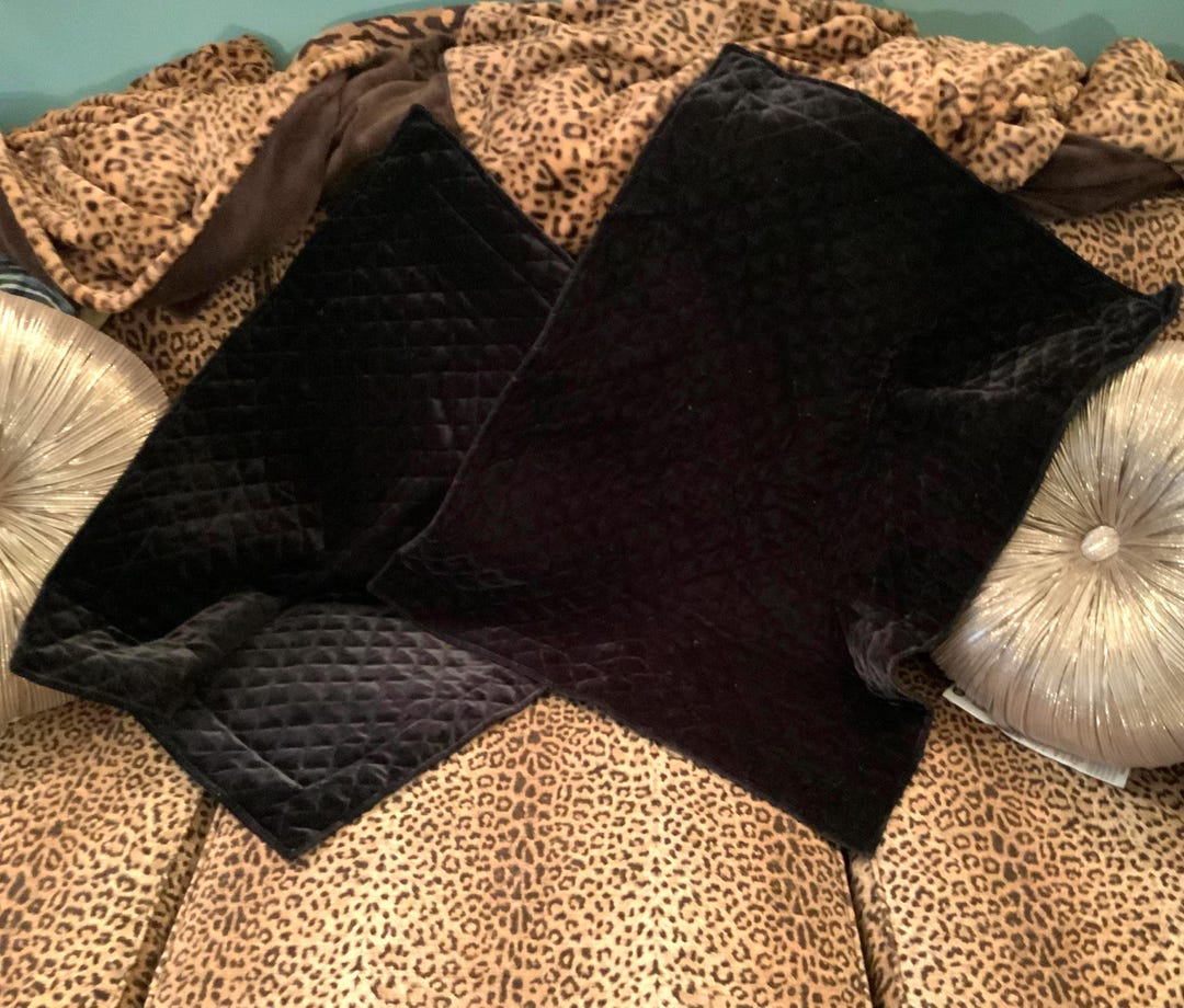 Pillow Sham Cover/black Velvet/nwot/quilted/polyester/luxury-plush ...