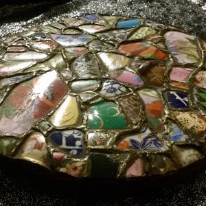 1800 Memory Ware Tile-plaque/mosaic Shard Pique Assiette/asian Folk Art ...