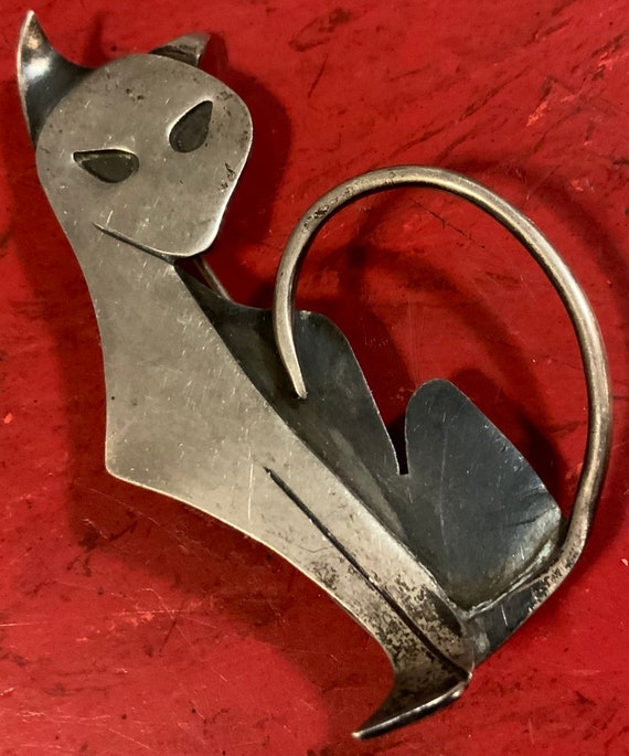 Sterling Silver Cat Pin/Phyllis Sterling/Signed Phyll… - Gem