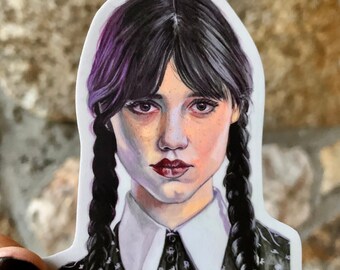 Wednesday Sticker, Doll Vinyl Water Resistant Sticker for Laptop, Phone ...
