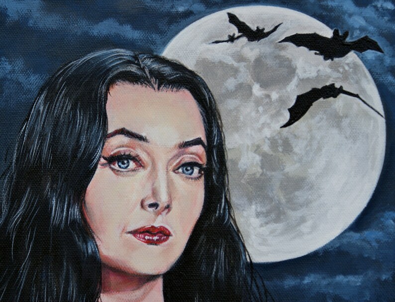 Morticia Addams Portrait Original Painting | Etsy
