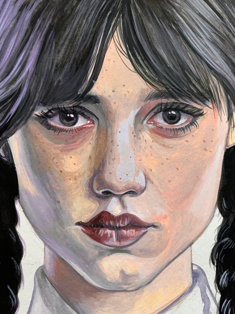 Wednesday Addams Original Portrait Painting - Etsy
