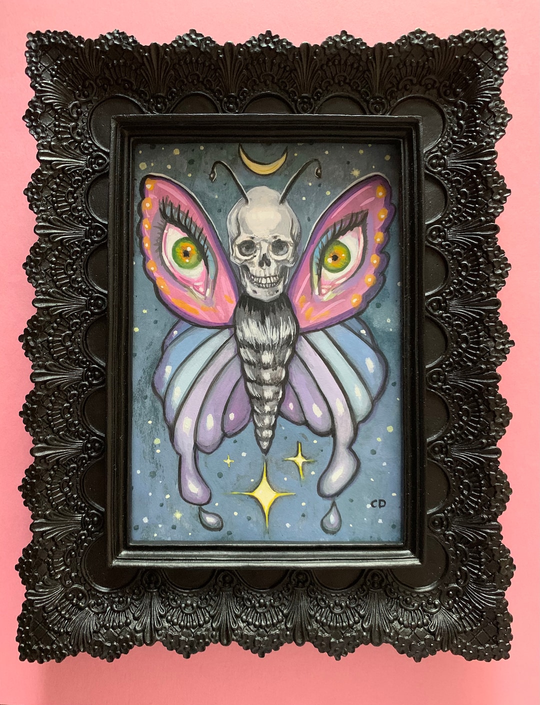 Gothic Butterfly Original Framed Painting - Etsy