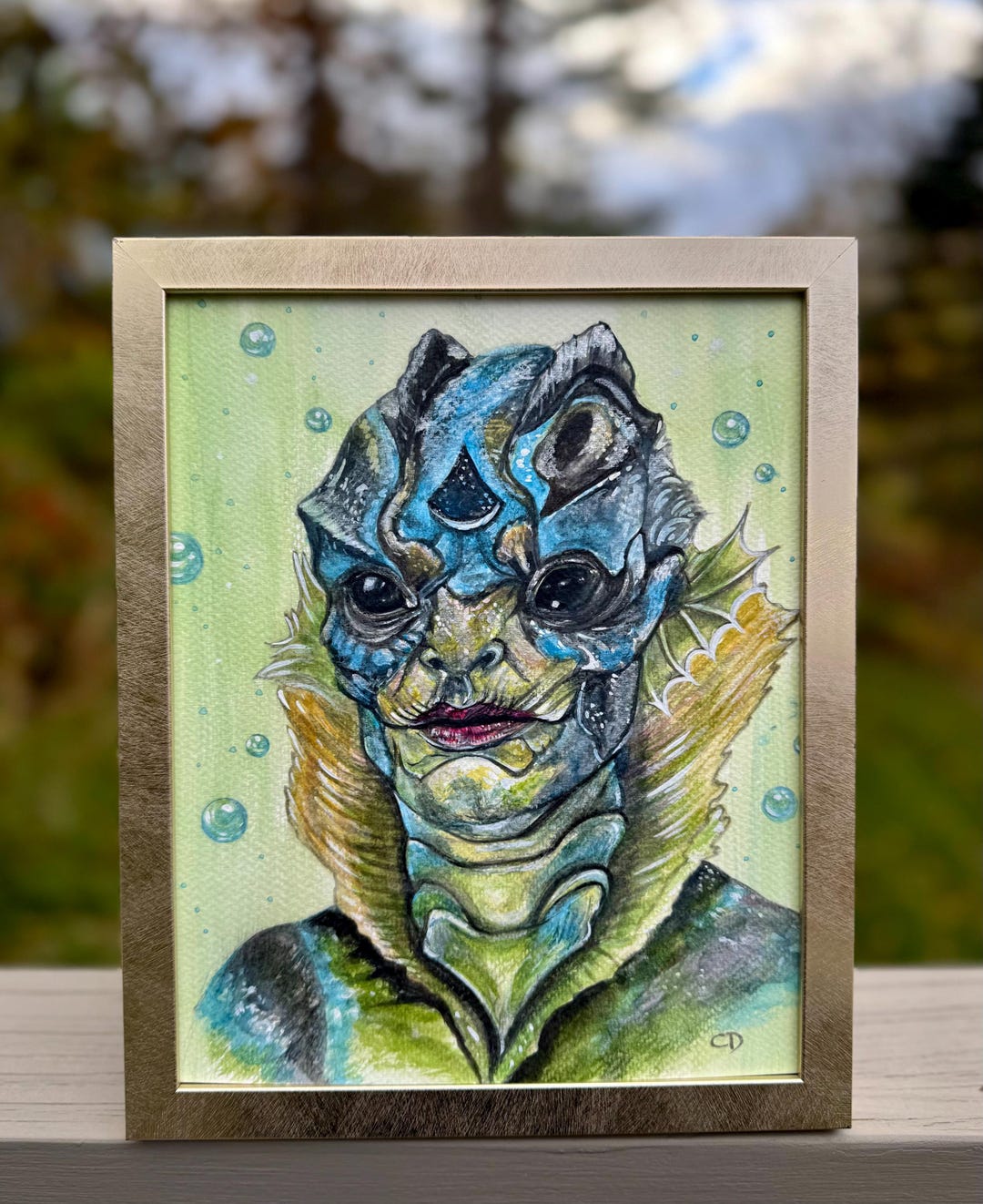 Amphibian Man Original Watercolor Painting - Etsy