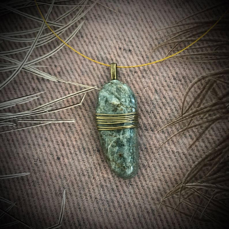 Rock necklace handmade jewelry designs wired sea pebble | Etsy
