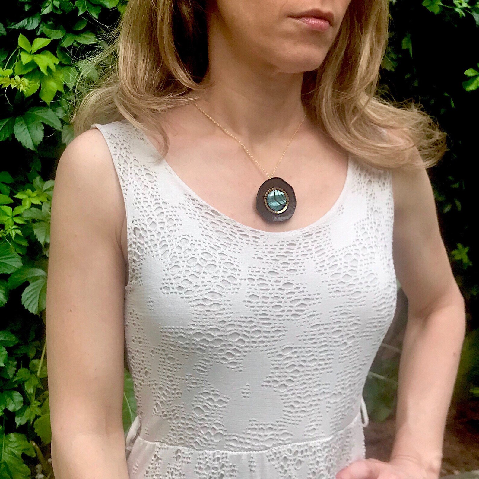 Leather Shell Necklace Handmade Jewelry Designs Black - Etsy