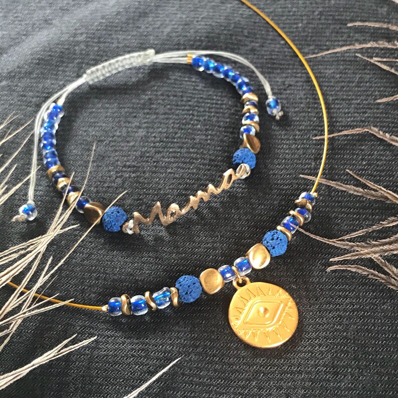 Handmade Personalised Mother Gift, Jewellery Set, Necklace and Bracelet ...