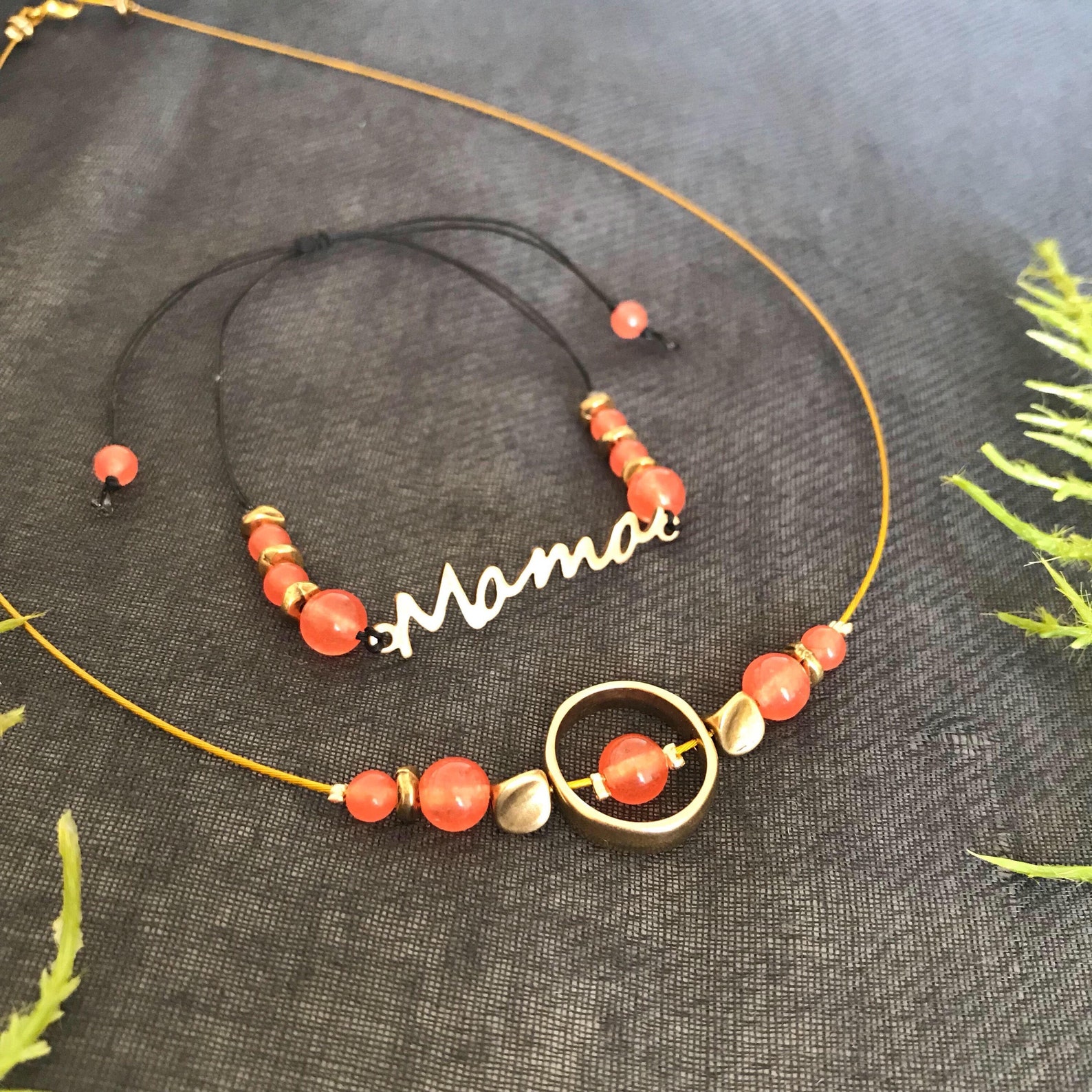 Handmade Personalised Mother Gift, Jewellery Set, Necklace and Bracelet ...