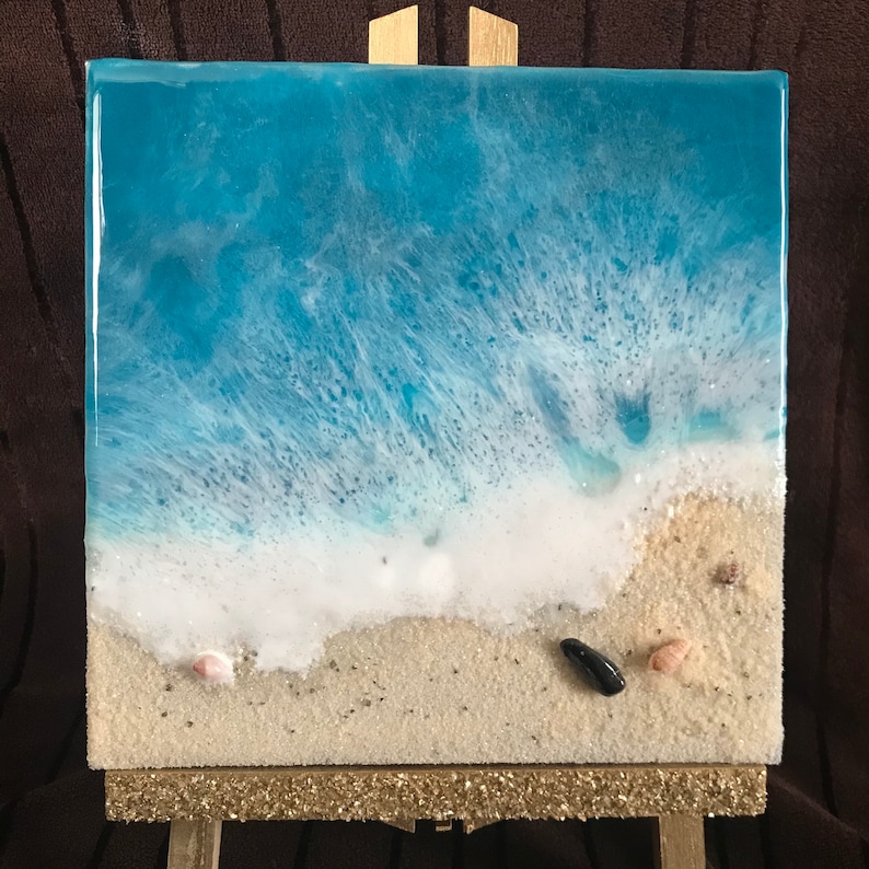 Acrylic Pouring Painting, Abstract Art, Ocean Sea Beach Wave With ...