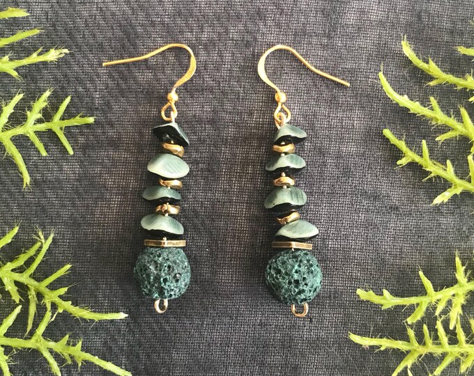 Earrings Handmade Jewelry Earring Designs Green and Black - Etsy
