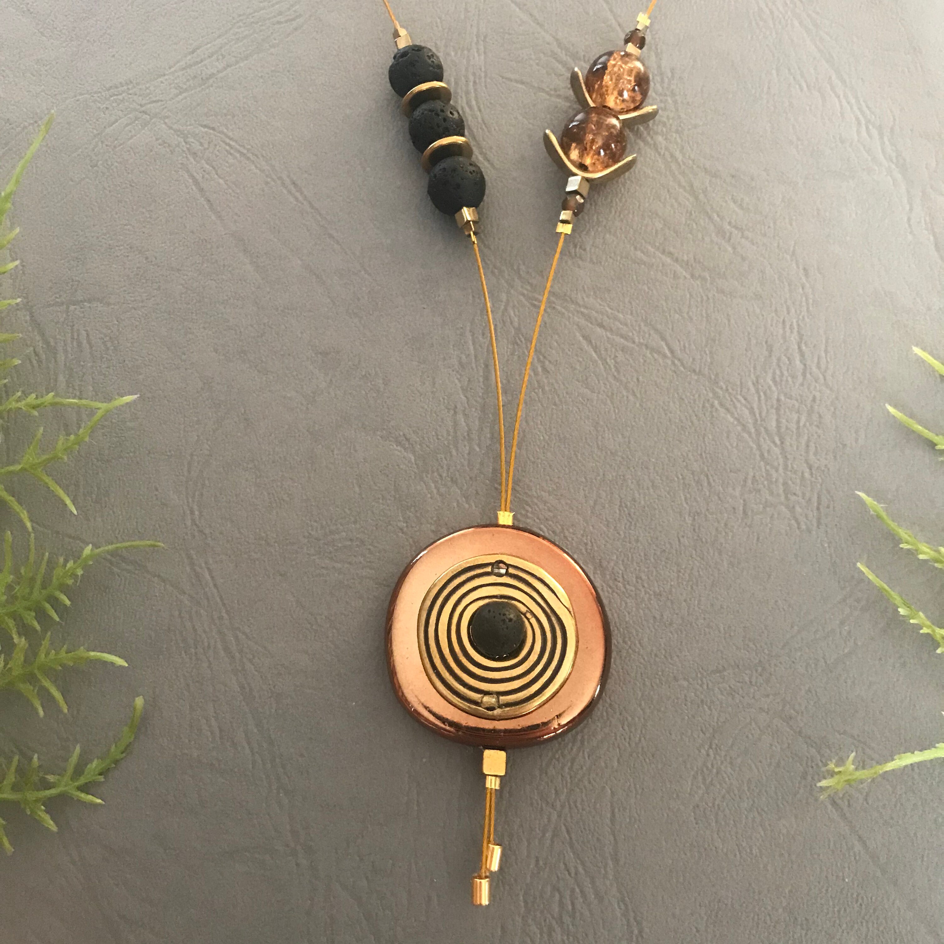 Long Necklace, Handmade Jewelry, Long Beaded Necklace, Black, Brown and ...