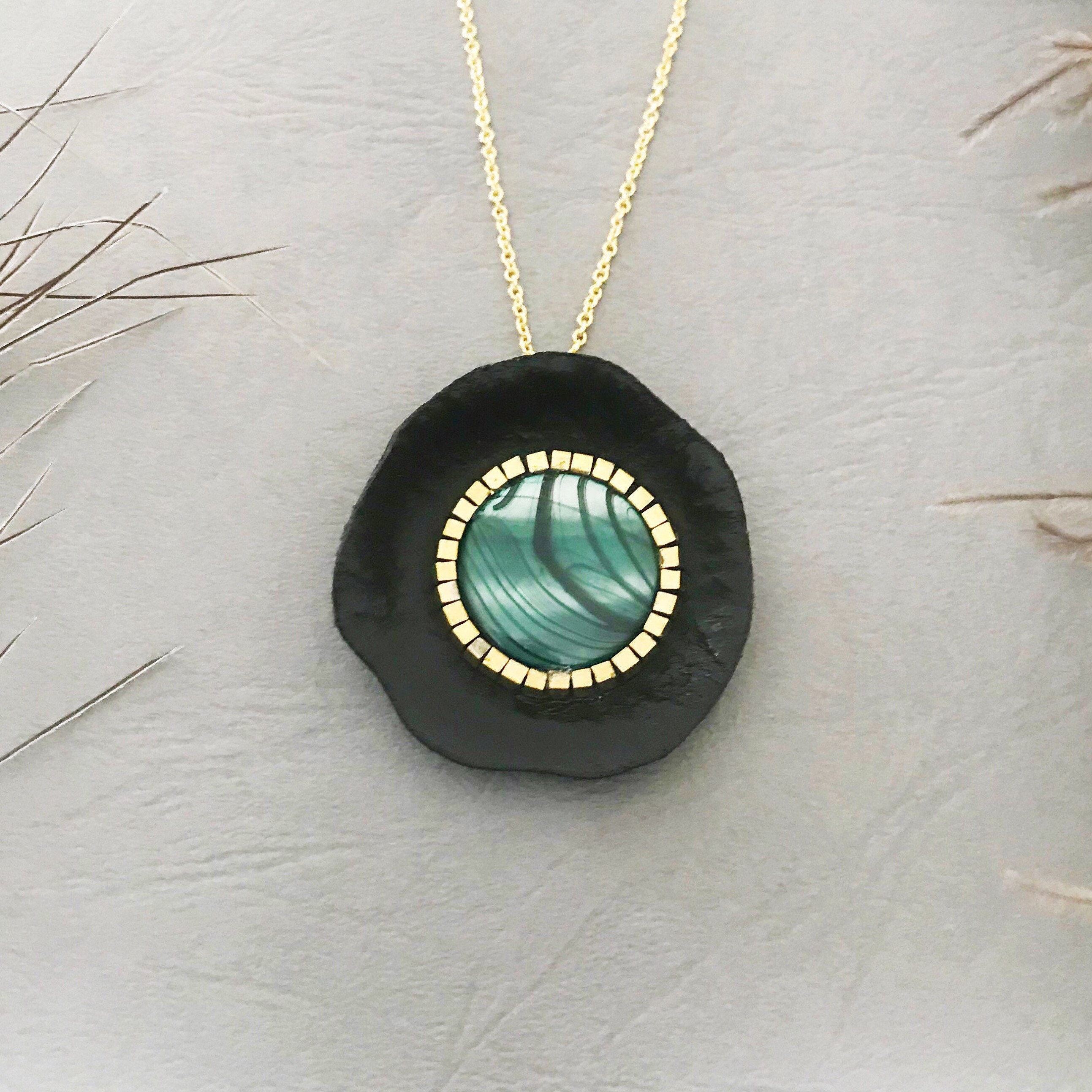 Leather Shell Necklace Handmade Jewelry Designs Black - Etsy