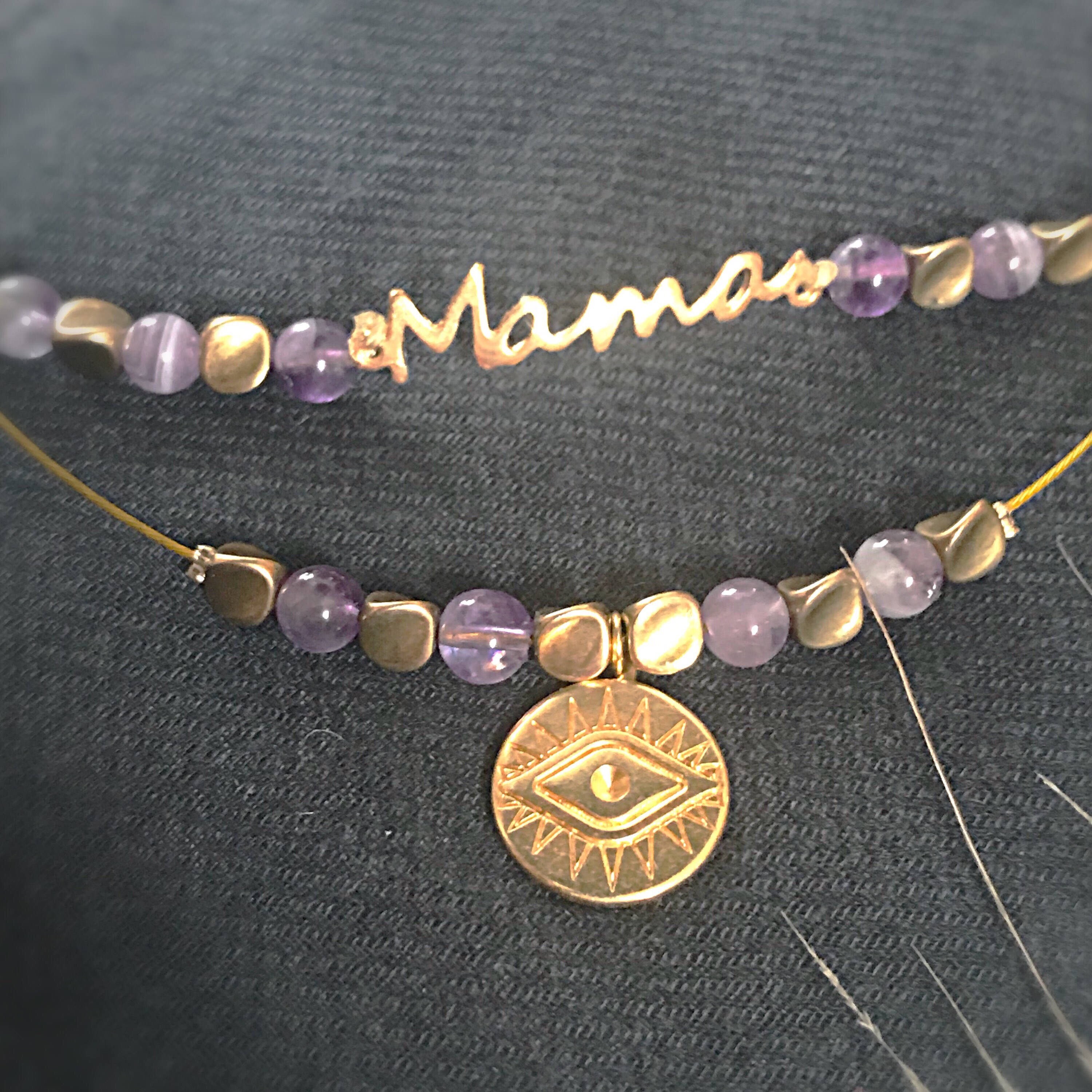 Handmade Personalised Mother Gift, Jewellery Set, Necklace and Bracelet ...