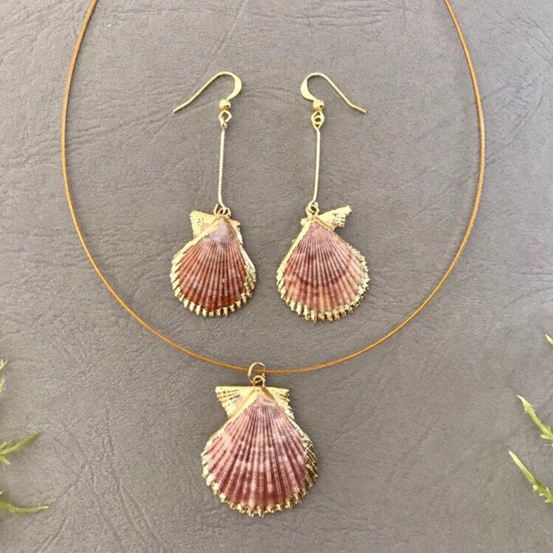Handmade Jewelry Set, Necklace and Matching Earrings, Burgundy Sea ...