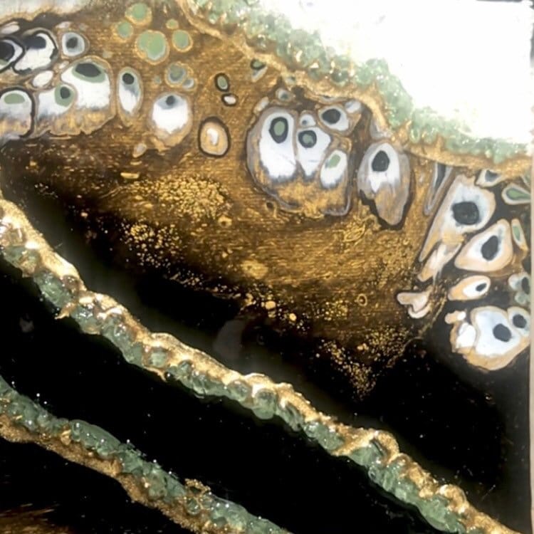 Geode Painting Acrylic Pouring Modern Abstract Art 8x8 - Etsy