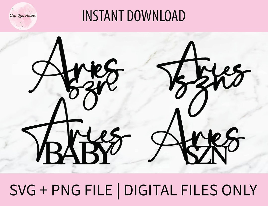 Aries SZN, Aries Baby, SVG, PNG Digital Files, Aries Bundle | Cut File ...