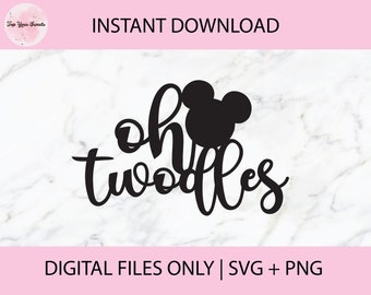 Oh Twodles Mickey Cake Topper SVG PNG - 2nd Birthday (digital Download ...