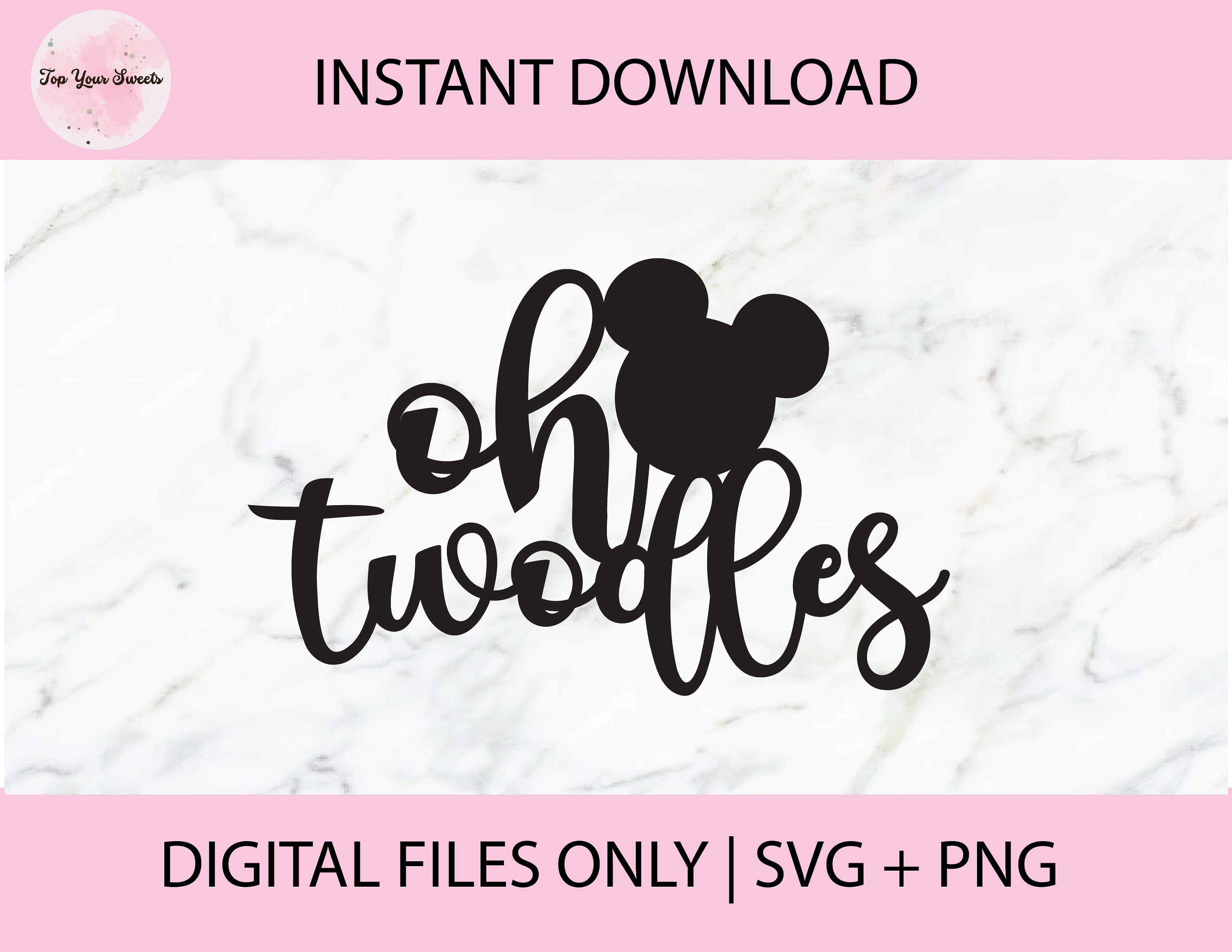 Oh Twodles SVG PNG Instant Download, Cake Topper, Cut File, Mickey ...
