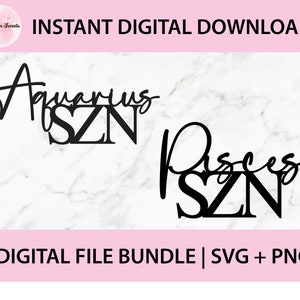Zodiac SZN SVG PNG Bundle: Cut/print Files (digital Download) - Etsy