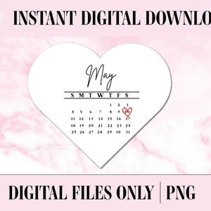 MAY 2025 Calendar PNG, Instant Download for CRICUT, Burn Away Cakes and ...