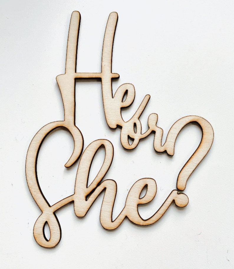 He or She SVG File: Gender Reveal Topper (digital Download) - Etsy