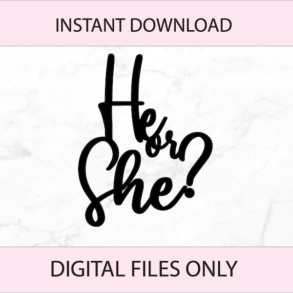 He or She Decals - Etsy