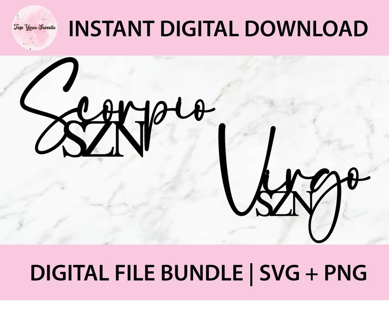 Zodiac SZN SVG PNG Bundle: Cut/print Files (digital Download) - Etsy